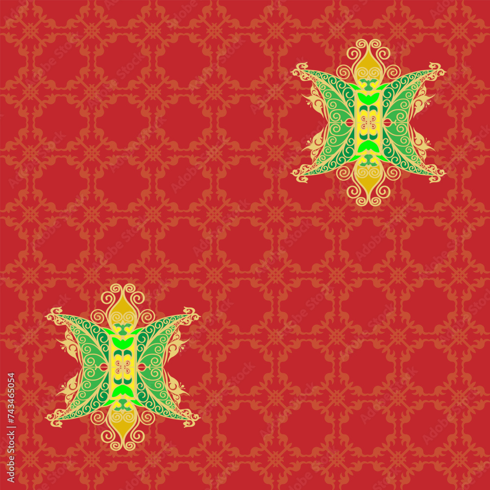 indonesian aceh traditional batik in seamless pattern vector Stock ...