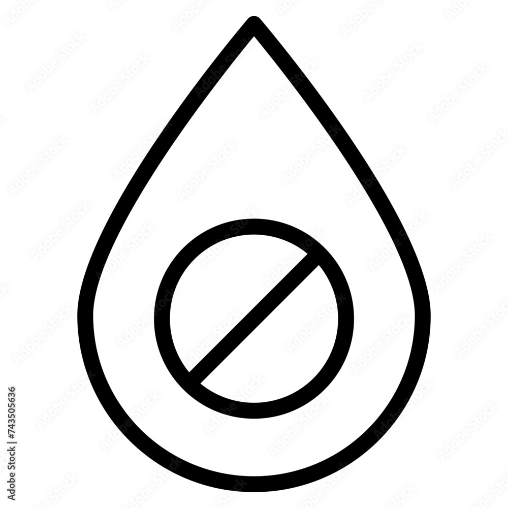 no water, Do not drink water, not clean water, water drop with ban ...