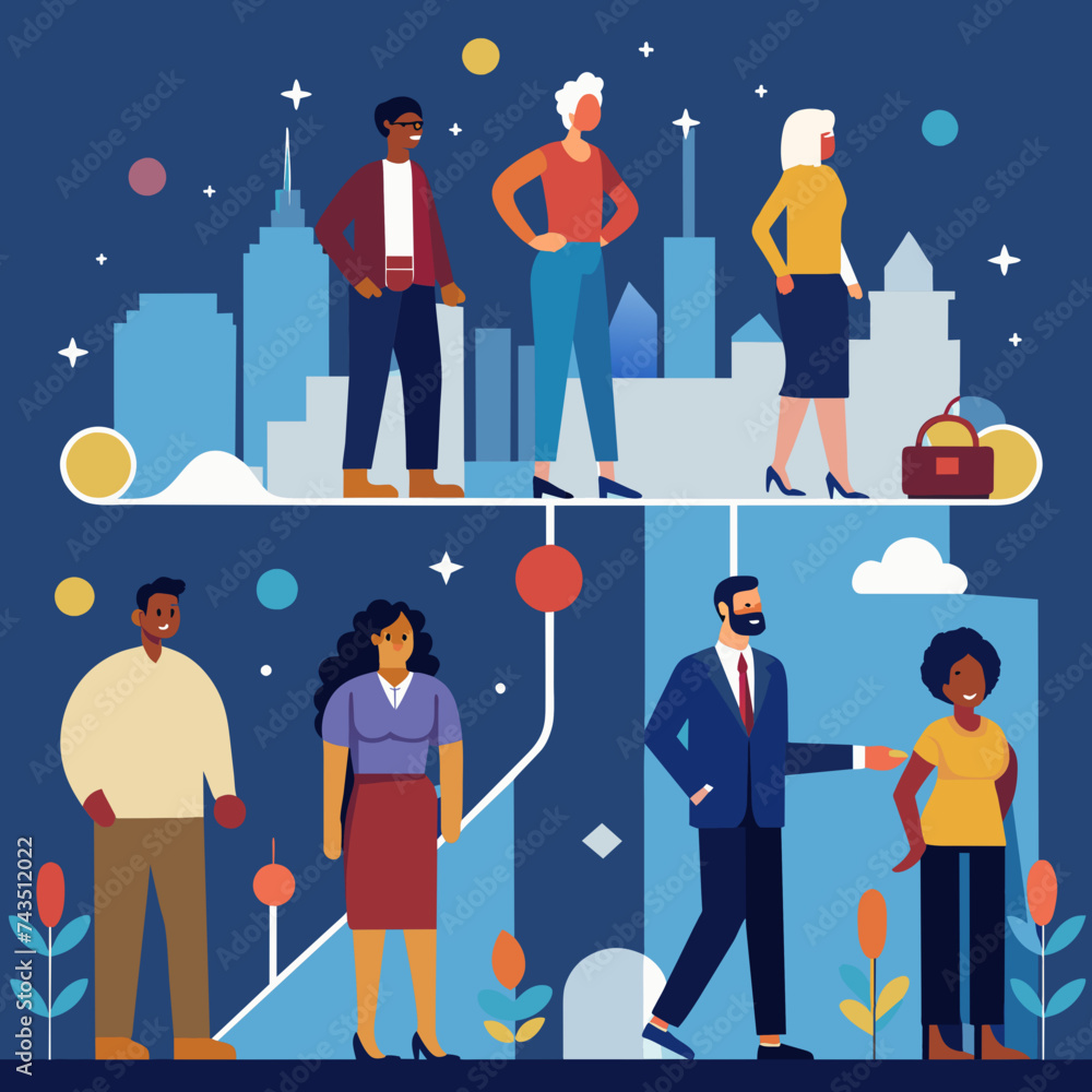 Inclusive diversity strategy roadmap depicted visually. vektor ...