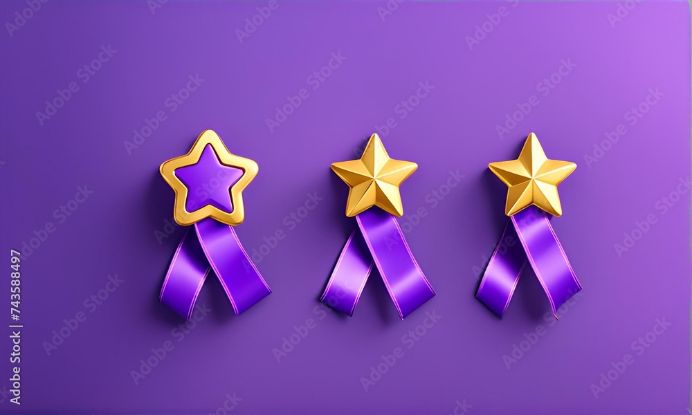Premium quality winner concept, quality assurance ribbon icon with star ...