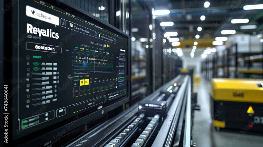 An advanced logistic software interface on a monitor with an ...