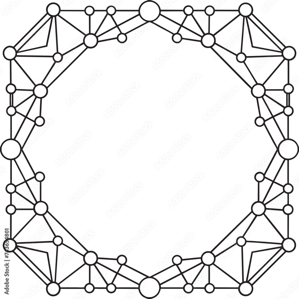 Vector de Stock Network connection corner border frame, network ...