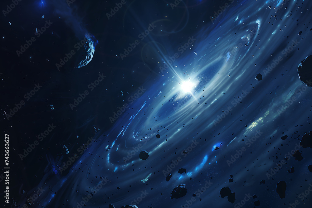 Alien planets and stars, galaxy concept map, universe, planet birth ...