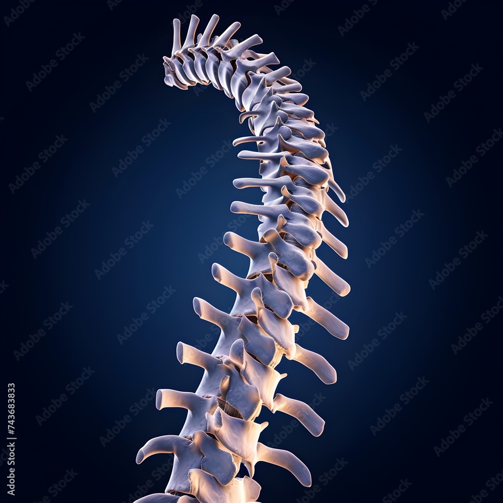 Human Spine Anatomy Illustration Stock Illustration | Adobe Stock