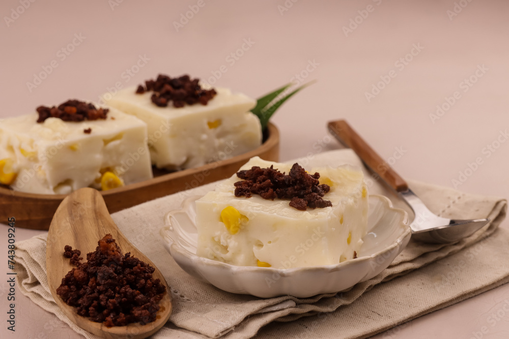 Stock-Foto „Maja Blanca is a Filipino Dessert Made of Coconut Milk and ...