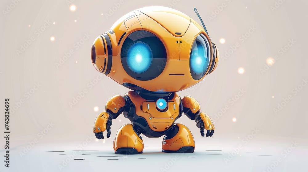 Icon of robot. Robot chatbot. Cute robot with smile. Outline robot sign ...