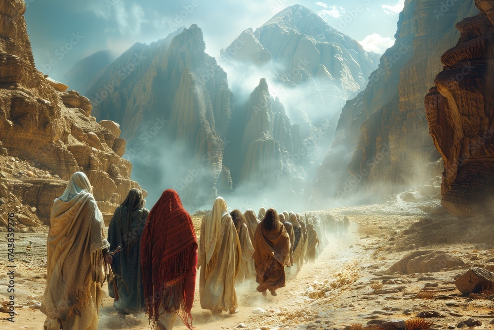 Moses leads jews through desert, biblical journey to promised land in ...