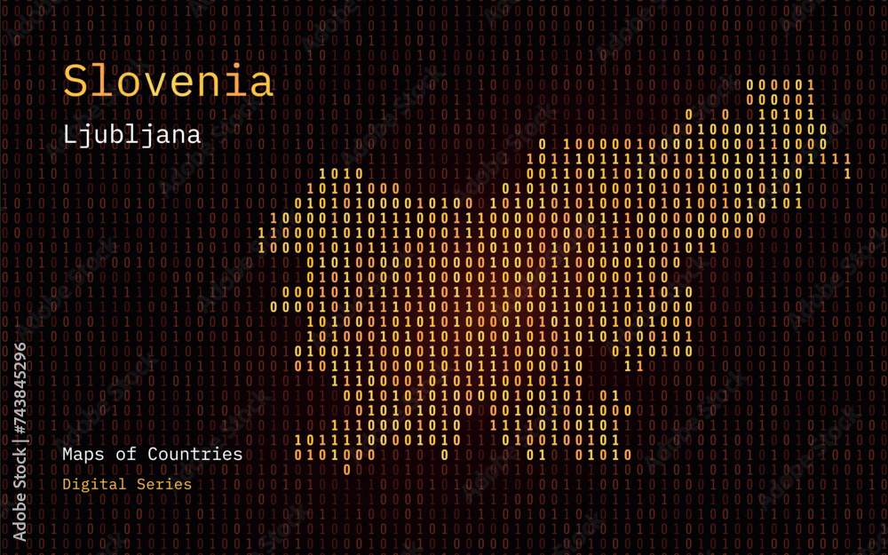 Stock-Vektorgrafik „Slovenia Map Shown in Binary Code Pattern. Matrix ...