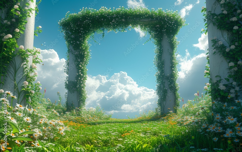 Beautiful garden arches and path inside the historic butchart gardens ...