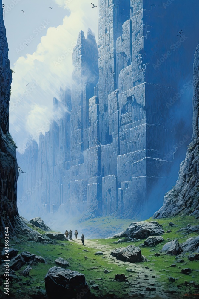 3D Rendering of myterious science fictional location scene. Unknown ...
