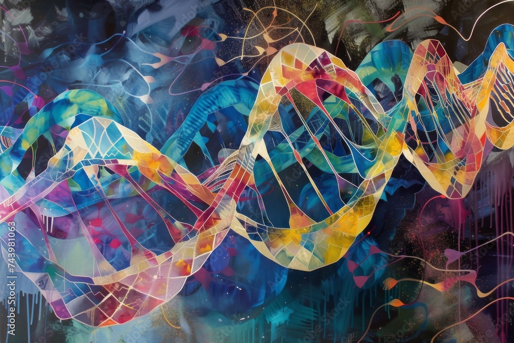 DNA as a source of inspiration Generate an artwork inspired by the ...