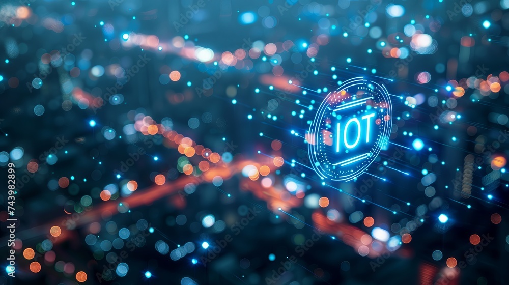 IOT, Internet of things concept, Global Connection Line, line and dot ...