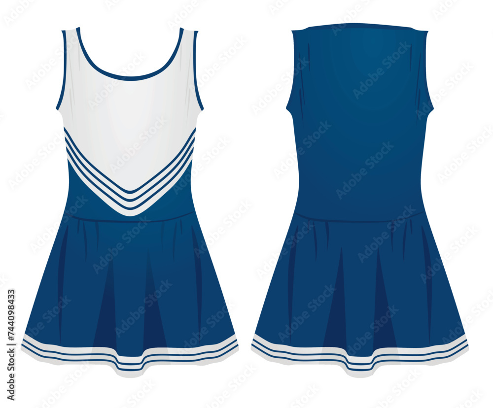 Blue cheerleaders dress. vector illustration Stock Vector | Adobe Stock