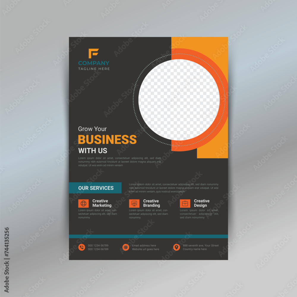Modern corporate business flyer design A4 dimensional ratio template ...