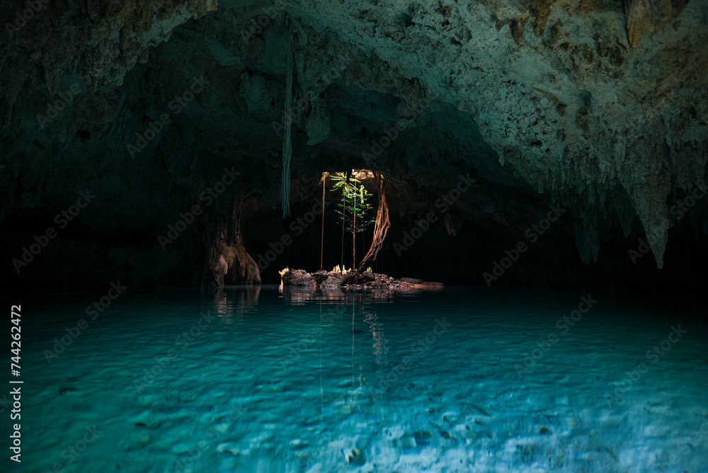 Underground caving and swimming in Sac Actun cave system in Tulum ...