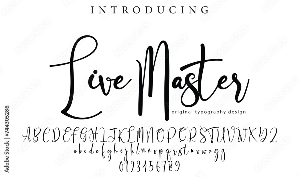 Live Master Font Stylish brush painted an uppercase vector letters ...