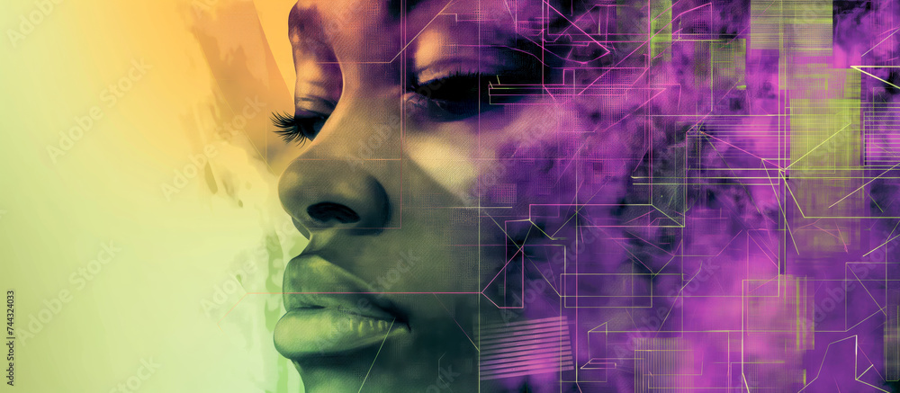 Person face abstract cyber background - Digital Mental Health and ...