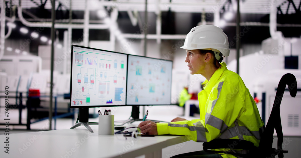 Engineer Operator Using SCADA System Stock Photo | Adobe Stock