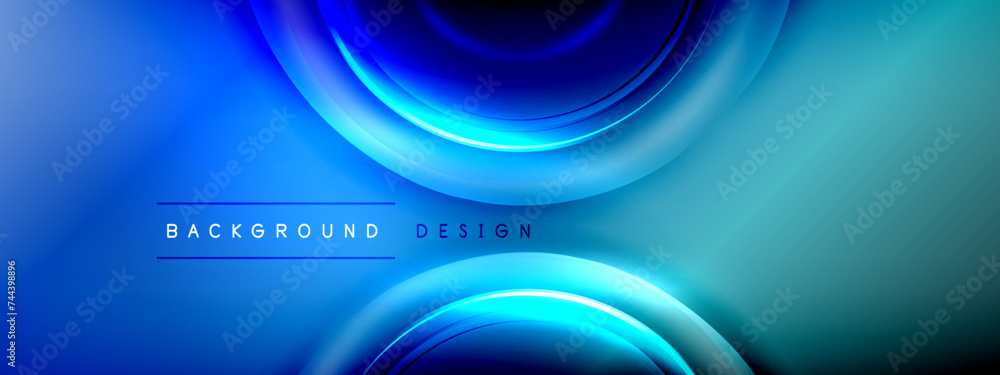 Circles lines and bubbles on bright glowing effect gradient with light ...