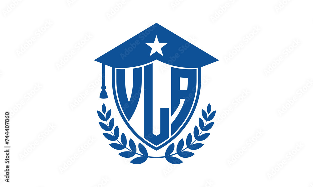 VLA three letter iconic academic logo design vector template. monogram ...