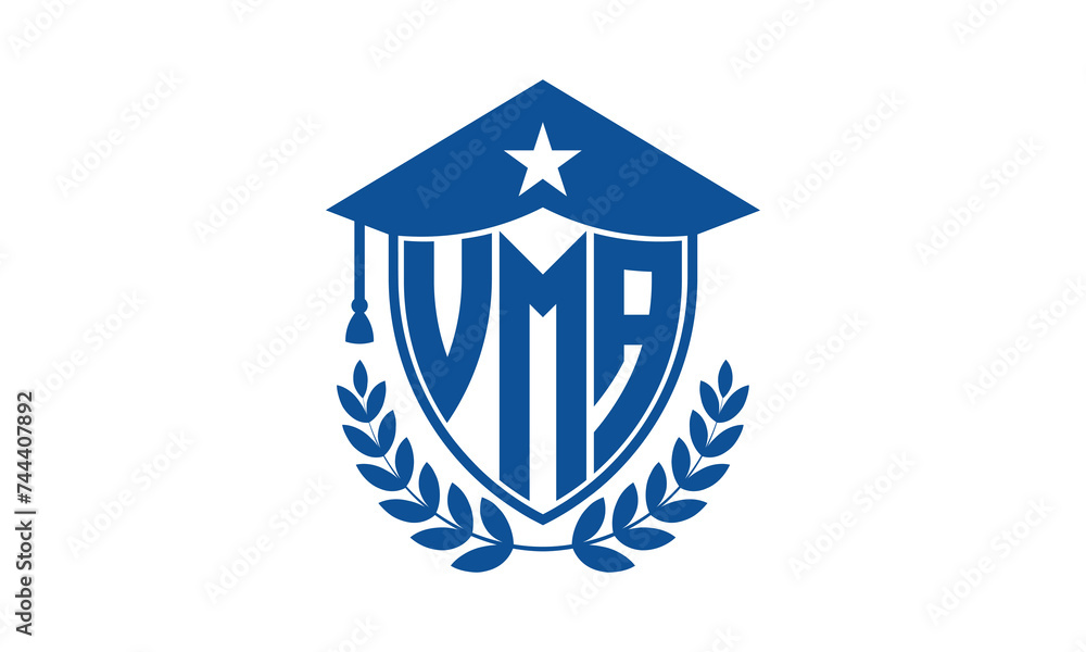 VMA three letter iconic academic logo design vector template. monogram ...