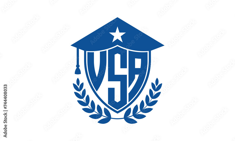 VSA three letter iconic academic logo design vector template. monogram ...