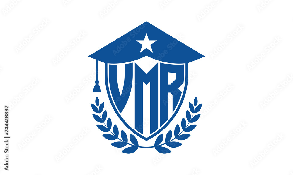 VMR three letter iconic academic logo design vector template. monogram ...