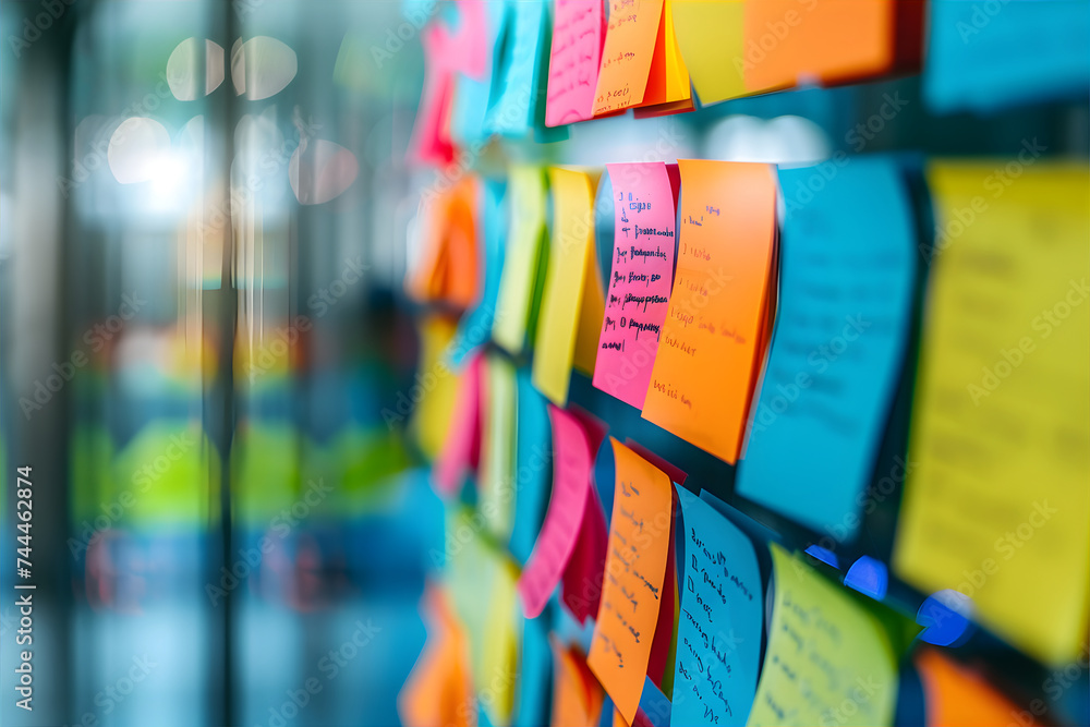 Office bulletin board. Kanban board. Stock Photo | Adobe Stock
