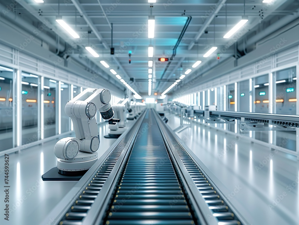 Stock-Foto „In a modern, hi-tech facility, the future of manufacturing is redefined by ...