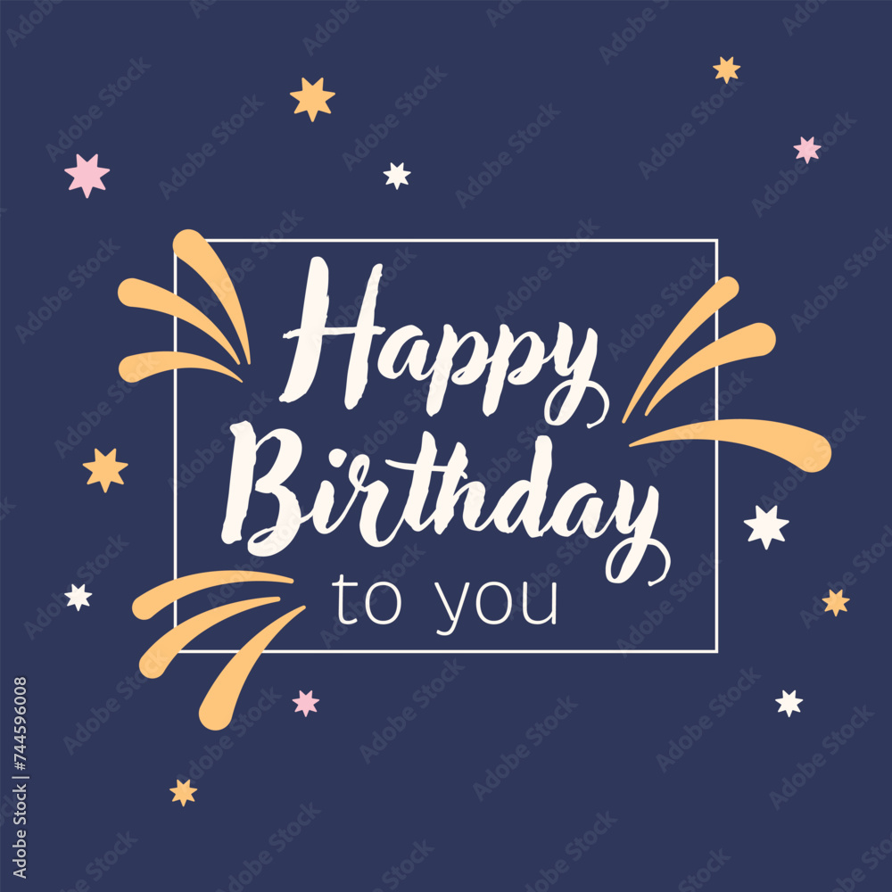 Happy Birthday. Fireworks. Birthday card. Celebration invitation ...