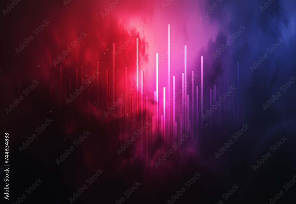 Abstract Neon Sound wave in Darkness. A vivid neon sound wave pulses ...