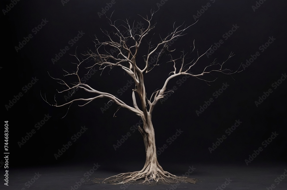 tree in the night, The dead tree black wallpaper | AI-GENERATED Stock ...