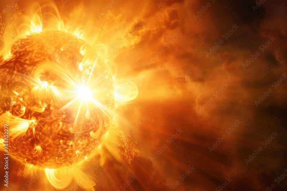 a solar flare erupting from the Suns surface capturing the dynamic and ...