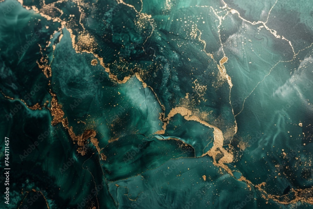 Green and Gold Marble Texture: High-resolution image of vibrant green ...