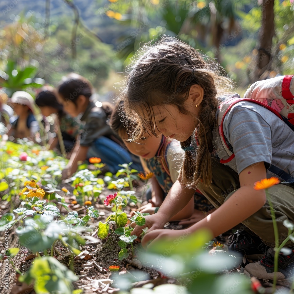 Children are participating in environmental education through an ...
