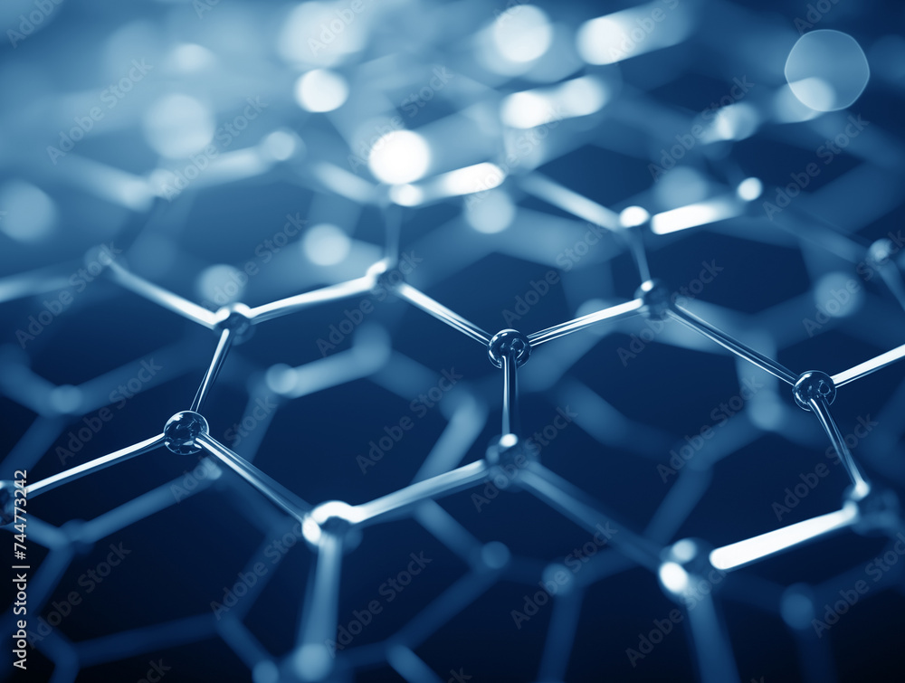 Graphene hexagonal lattice nanostructure made of carbon atoms, graphene ...