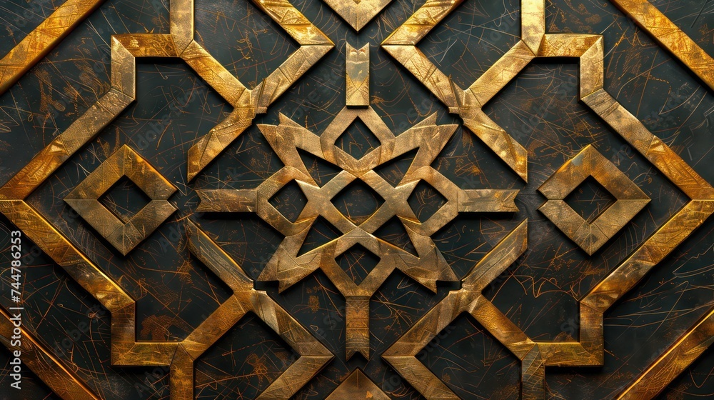 Golden lined motif geometric Islamic patterns, Islamic backgrounds for ...