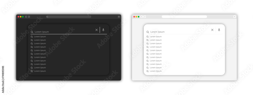 Web browser window template. Empty browser window on transparent ...