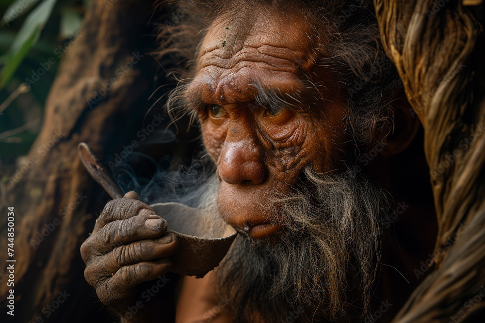 Prehistoric man, evolution science biology, man civilization, homo ...
