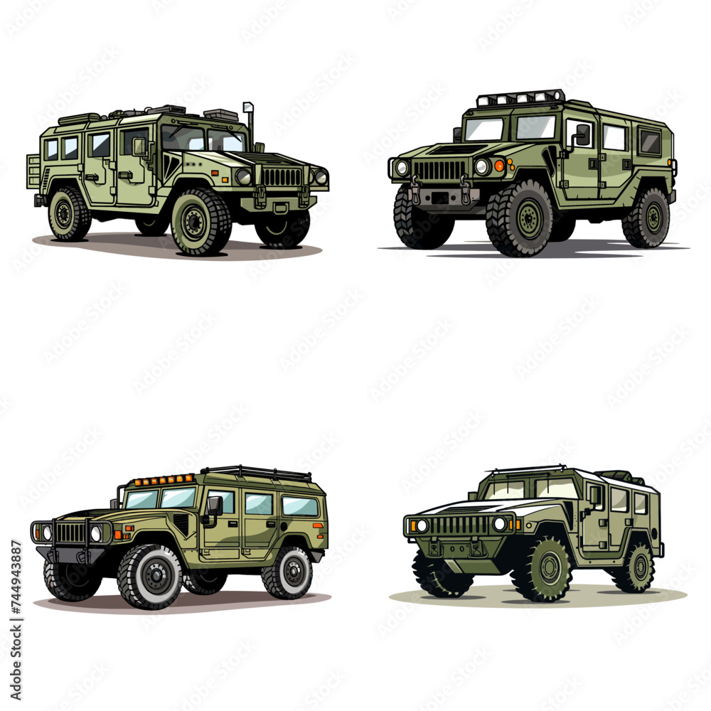"Army Humvee". simple minimalist isolated in white background vector ...