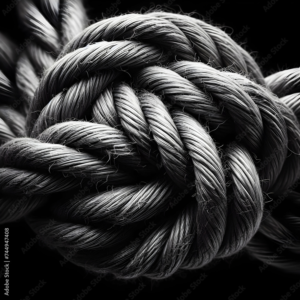 black and white ropes. rope, knot, cable, texture, ship, cord, string ...