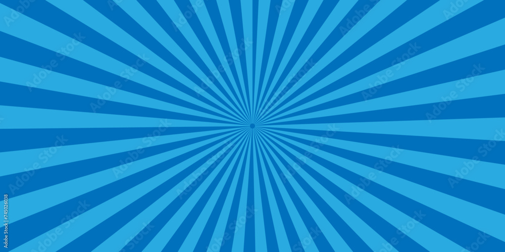 Abstract blue sunburst ray and vector illustration backdrop background ...