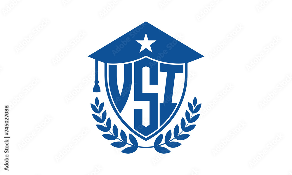 VSI three letter iconic academic logo design vector template. monogram ...
