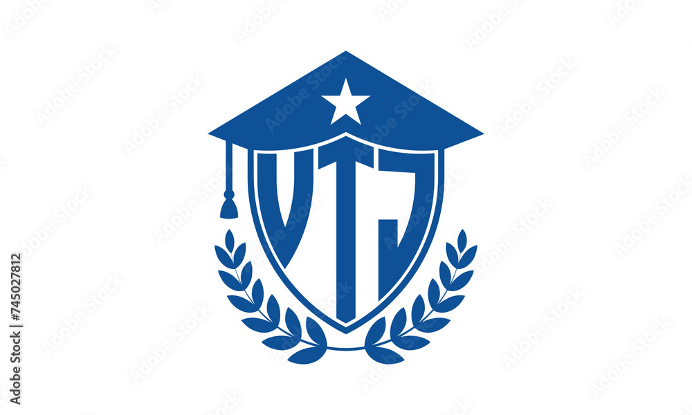 Vector de Stock VTJ three letter iconic academic logo design vector ...