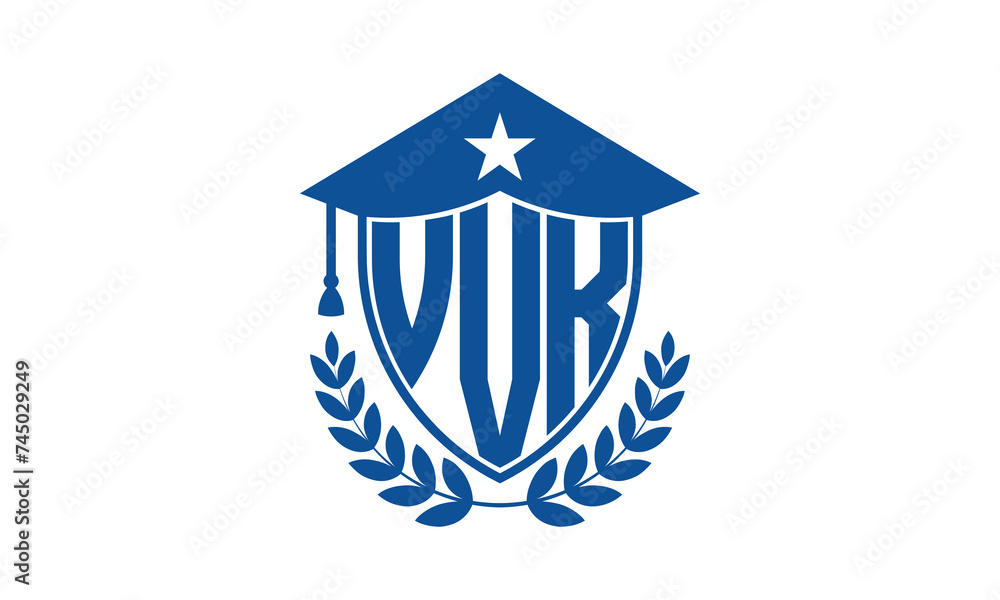 Vector de Stock VVK three letter iconic academic logo design vector ...