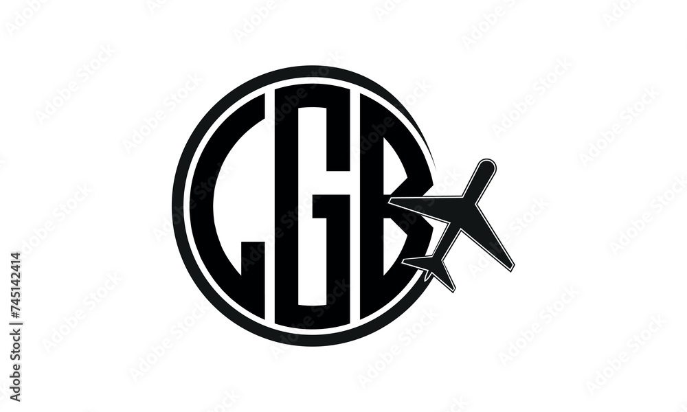 LGB three initial letter circle tour & travel agency logo design vector ...