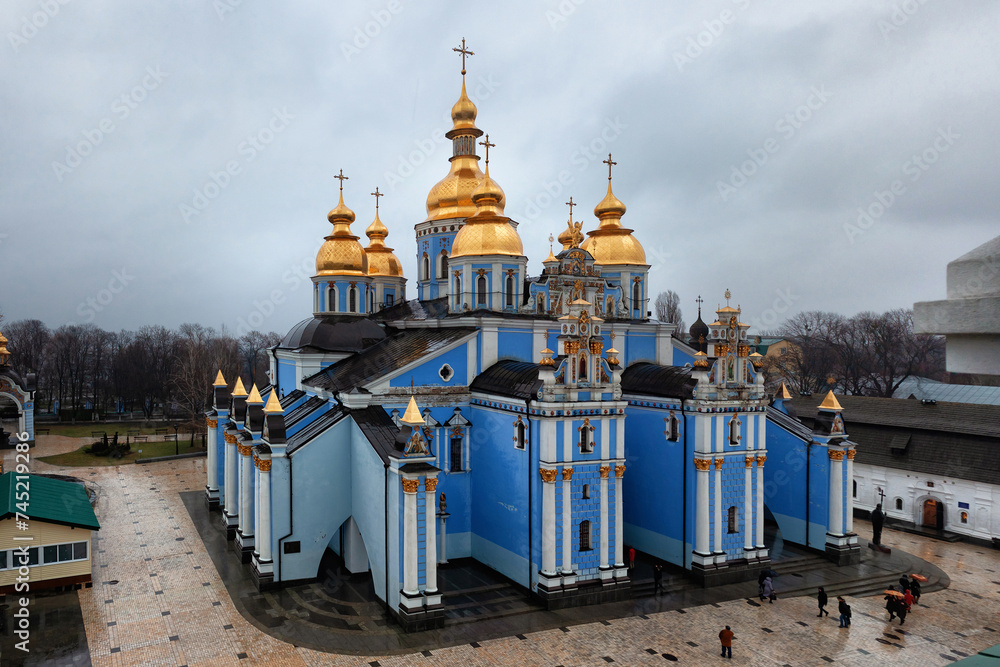 View of the St. Michael Golden-Domed Monastery. Kyiv, Ukraine. Built in ...