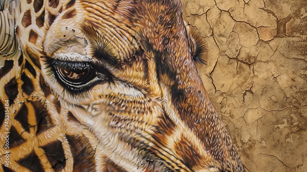 breathtaking closeup of graceful giraffe face, showcasing the majestic ...