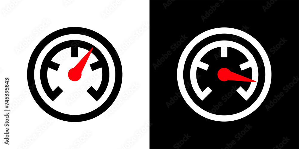 Icon pressure gauge, tachometer or speedometer. The dial of a device ...