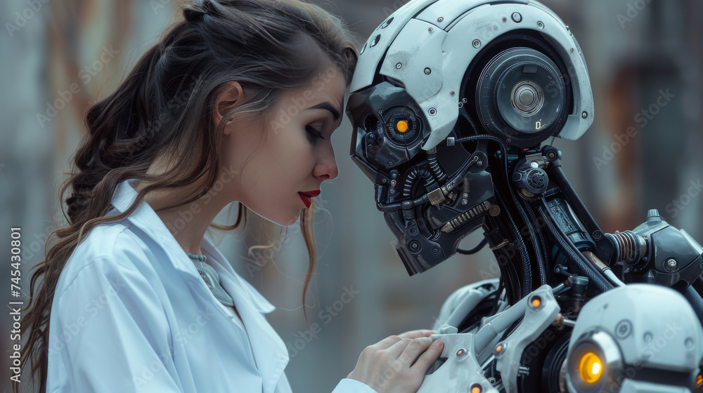 Romantic relashionship between woman scientist and humanoid robot ...